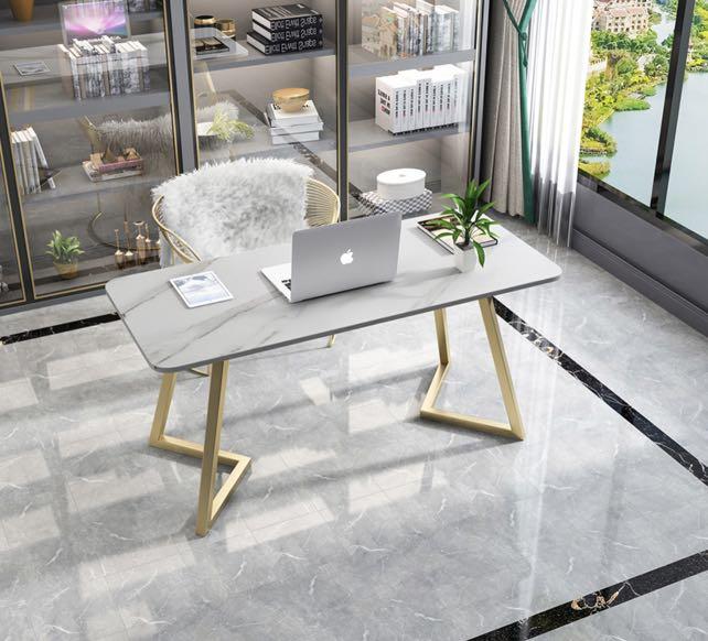 White Marble Study Table, Furniture & Home Living, Furniture, Tables ...