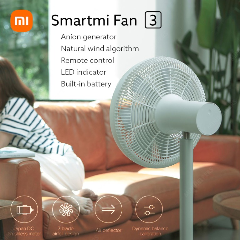Xiaomi Smartmi Standing Fan 3 with built-in battery, remote control ...