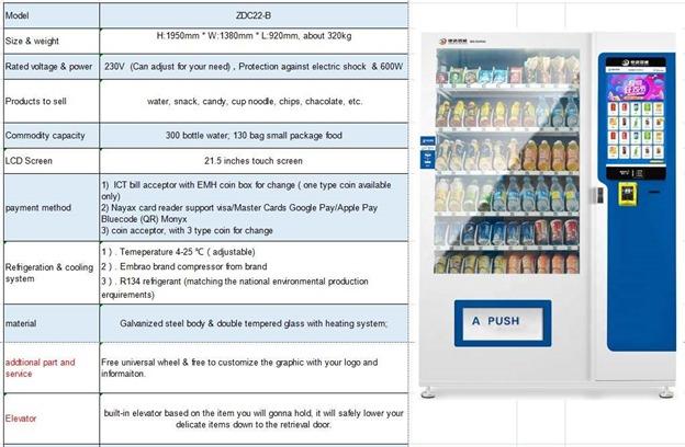 22 inch touch screen QR code vending machine for cold drinks ...
