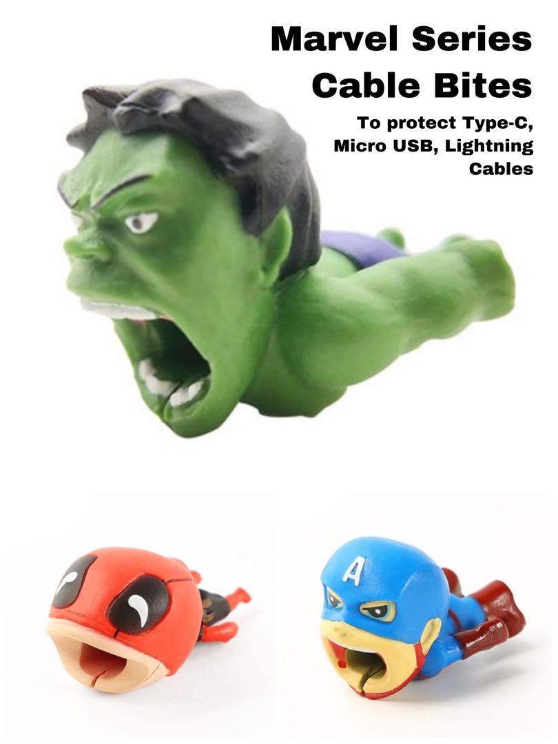 Marvel Series Cable Bites To Protect Type-C, Micro USB, Lightning ...
