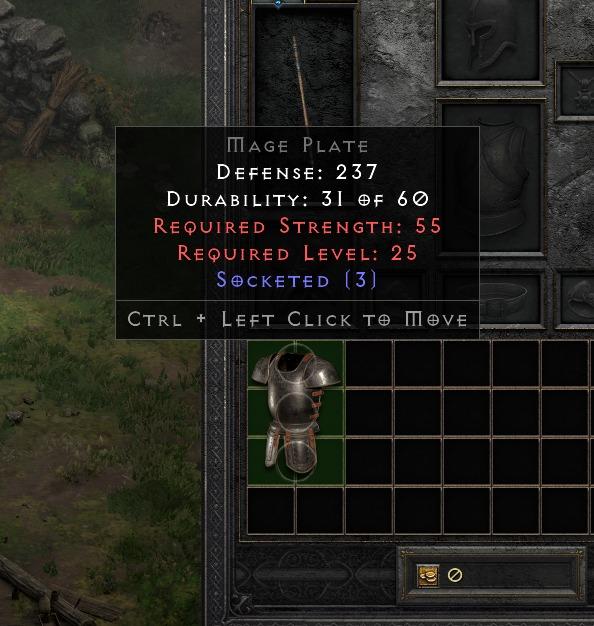 44 PC Diablo 2 Resurrected (D2R) 3 Sockets Mage Plate for Enigma, Video ...