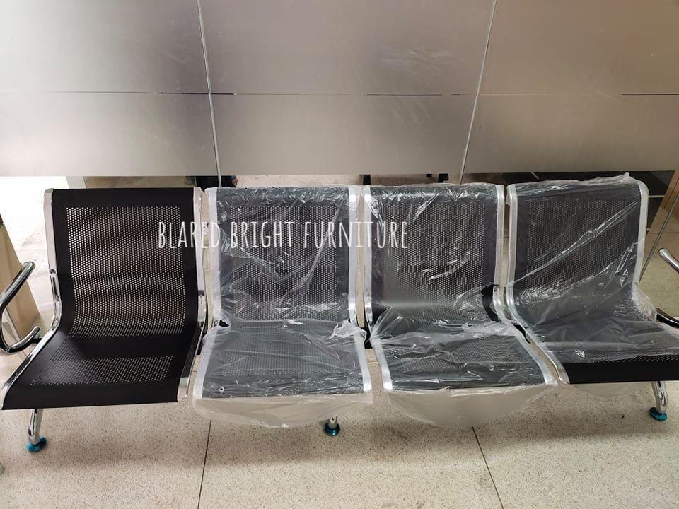 [ STEEL 4 seater waiting gang chairs ] * office furniture tables ...