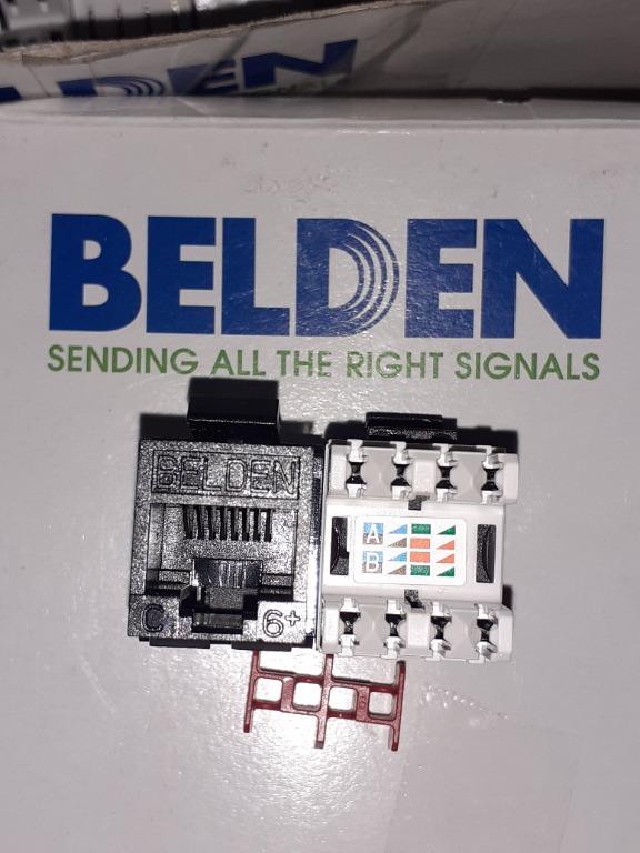 BELDEN Information Outlet Cat6 Black/White, Computers & Tech, Parts ...