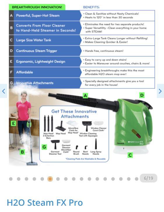 BNIB H2O Steam FX Pro / Steam Cleaner / Fabric Steamer / Garment ...