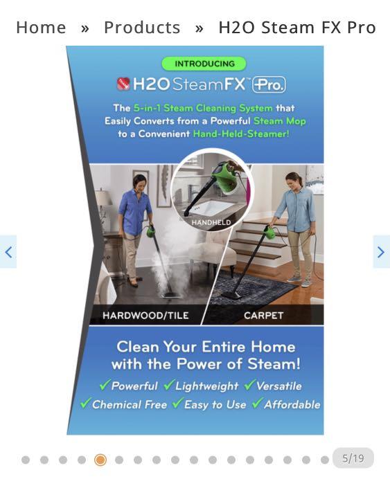 BNIB H2O Steam FX Pro / Steam Cleaner / Fabric Steamer / Garment ...