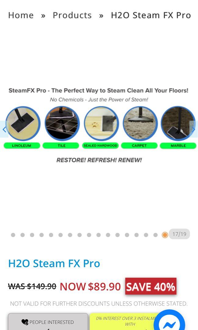 BNIB H2O Steam FX Pro / Steam Cleaner / Fabric Steamer / Garment ...
