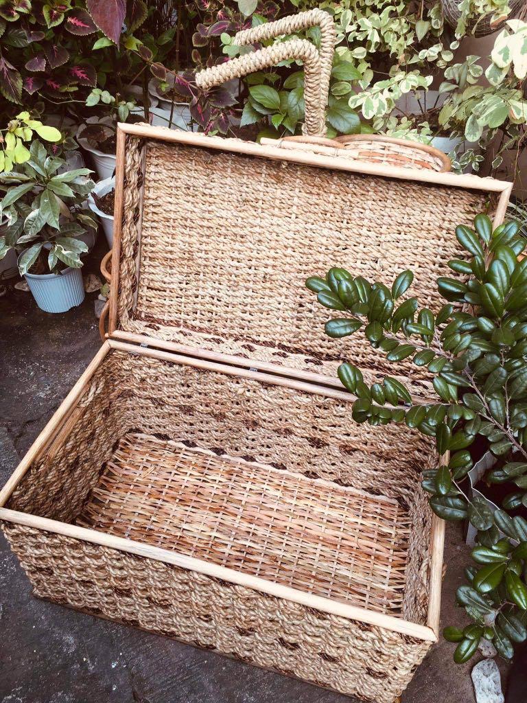 BURI BAUL/ORGANIZER BOX/BURI STORAGE/RATTAN STORAGE, Furniture & Home ...