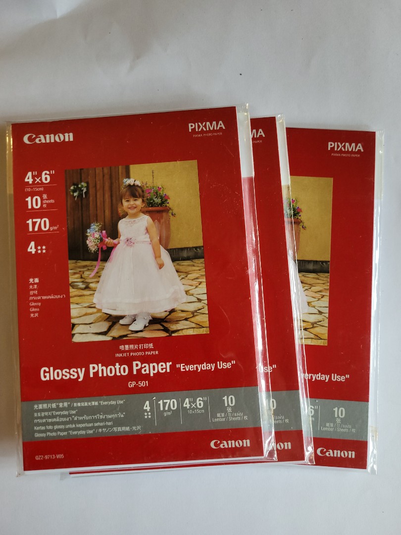 canon pixma glossy photo paper 4x6, 攝影器材, 攝影配件, 其他攝影配件 - Carousell