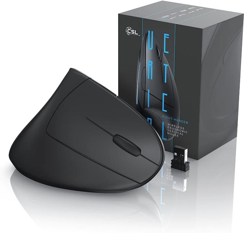 CSL-Computer (TM137G) Vertical Version Optical Wireless Mouse with Ergonomic Design, Prevention ...