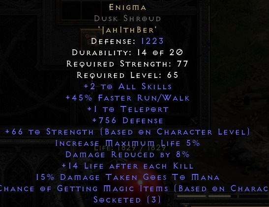 D2 - Enigma Starter Pack ( Runes + Armour of choice), Video Gaming ...