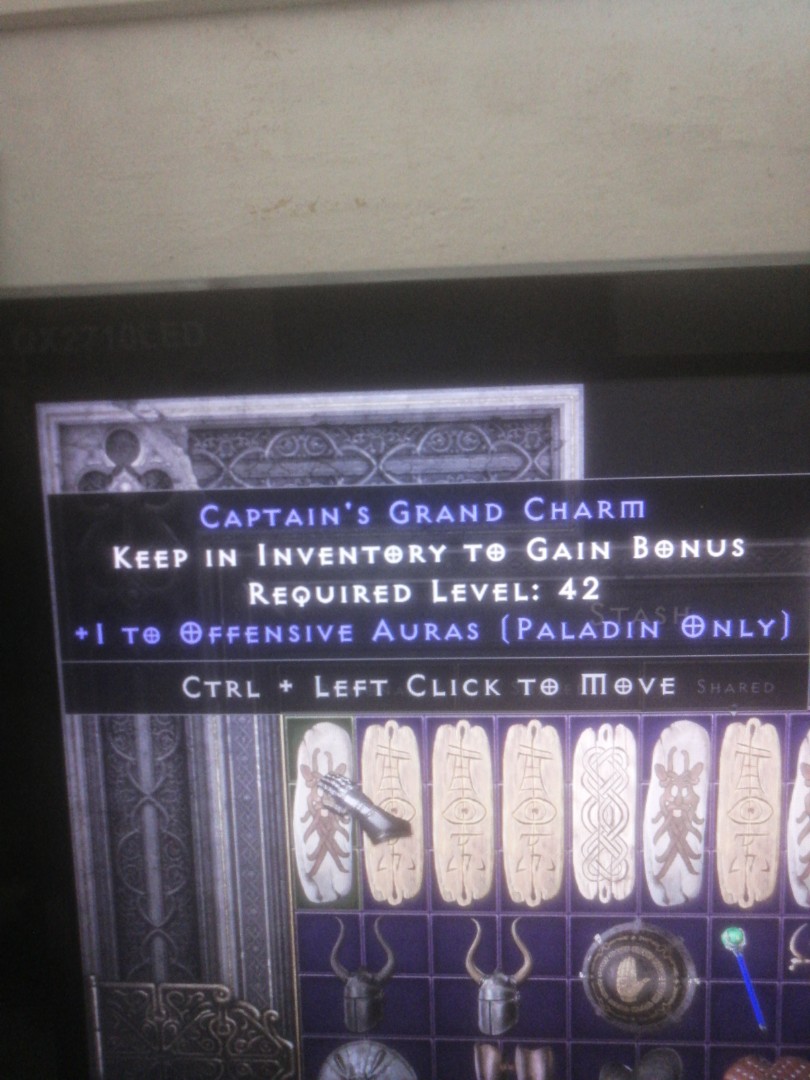 D2R Diablo 2 Resurrected captain grand charm +1 to offensive aura ...