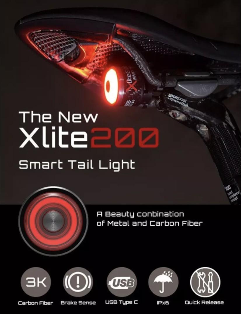 Enfitnix Xlite 200 Smart Rear Bike Light (USB-C), Sports Equipment, Bicycles & Parts, Parts ...