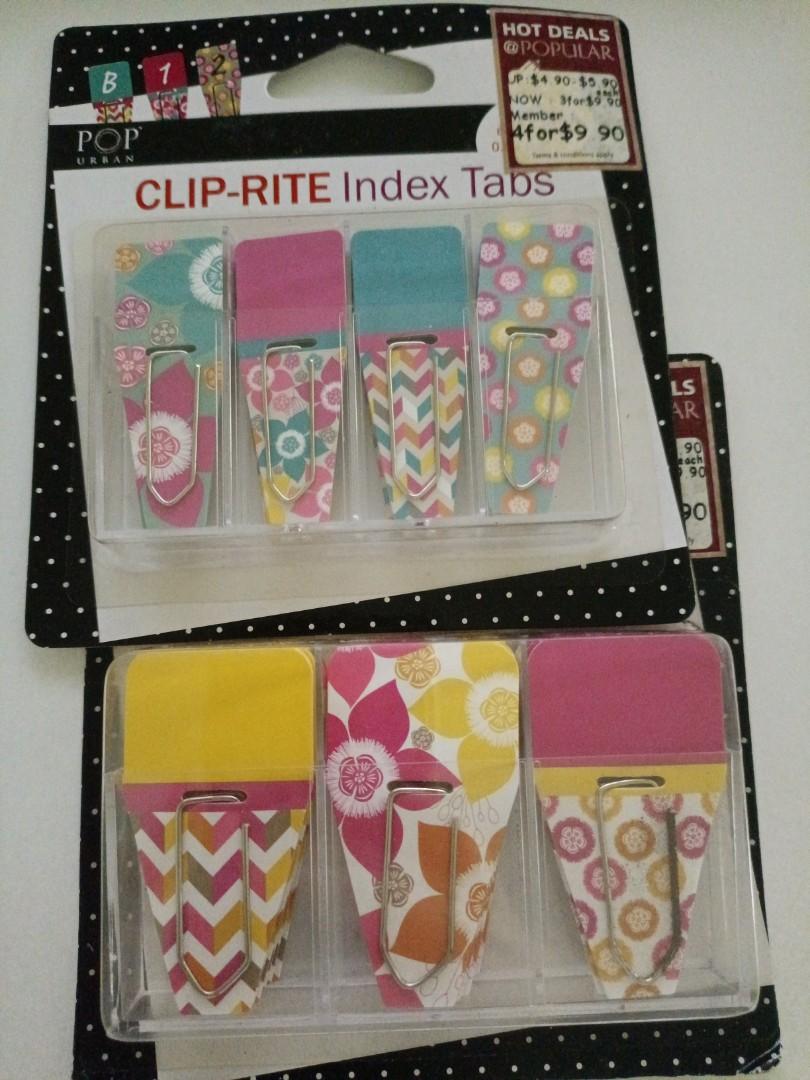 Free stationery - paper clip index tabs, Hobbies & Toys, Stationery ...