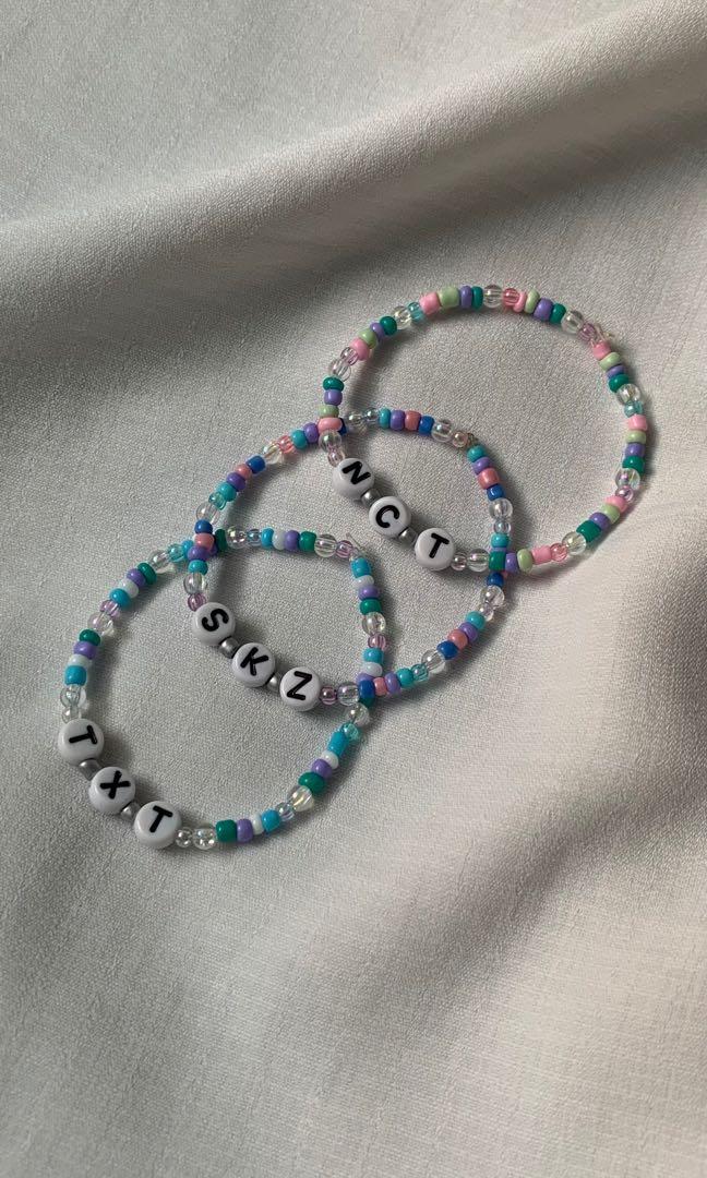 customisable kpop beaded bracelets skz tbz svt bts txt nct twice itzy ...