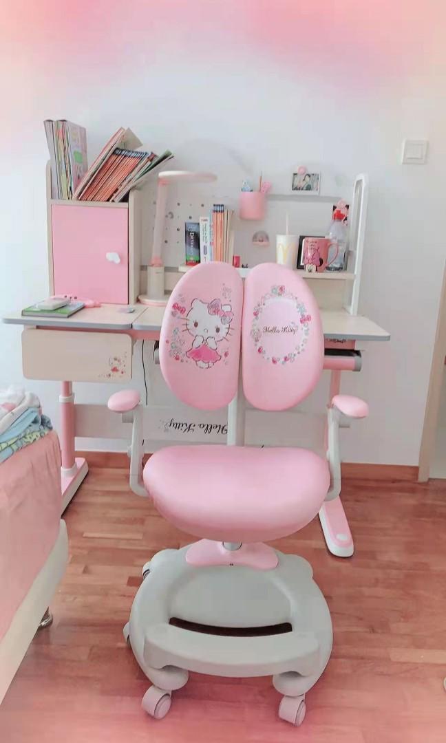 Hello Kitty Ergonomic Design Study Table Kids Table & Chair Desk Set ...