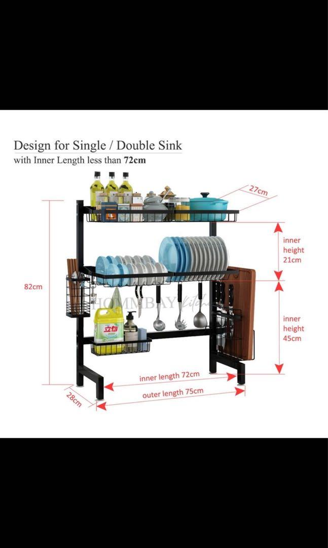 Kitchen rack 3 tiers, Furniture & Home Living, Bathroom & Kitchen ...