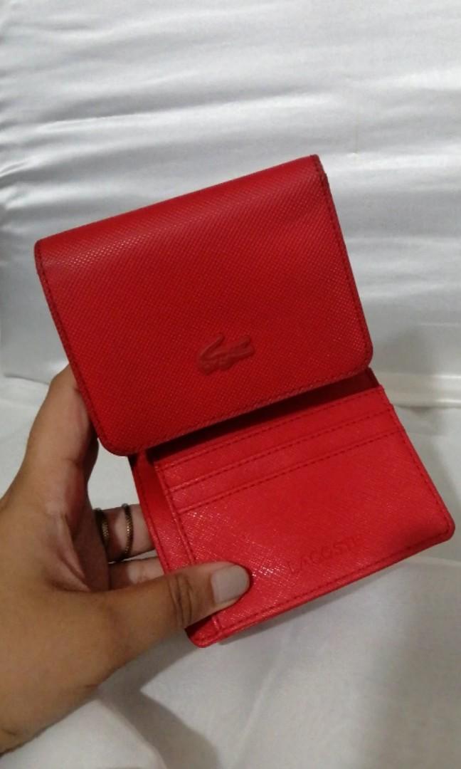 Lacoste Red Trifold Wallet, Women's Fashion, Bags & Wallets, Wallets ...