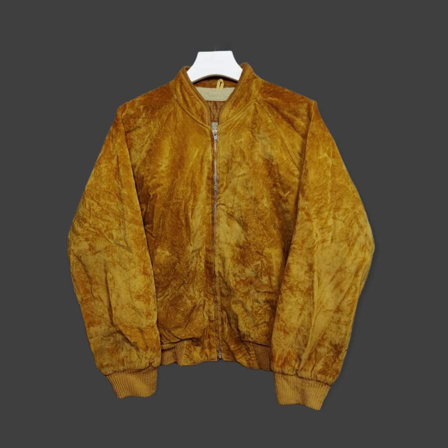 MEN'S CARAMEL COLOR VELVET BOMBER JACKET, Men's Fashion, Coats, Jackets ...