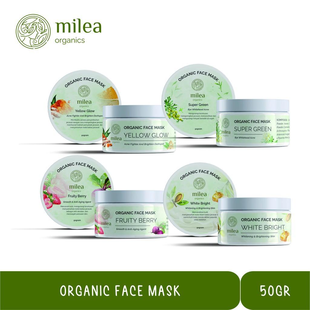Milea Organics Organic Face Mask 50 Gram, Kesehatan & Kecantikan, Kulit ...