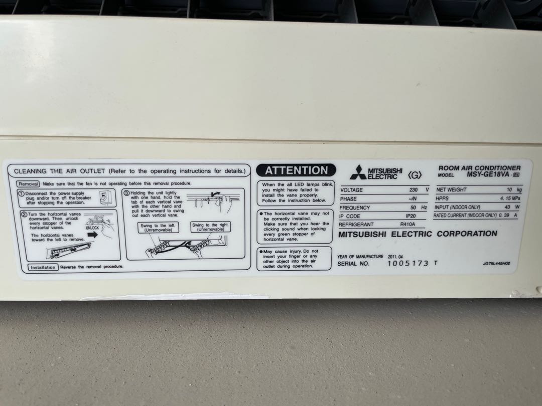 Mitsubishi air condition unit x3, TV & Home Appliances, Air ...