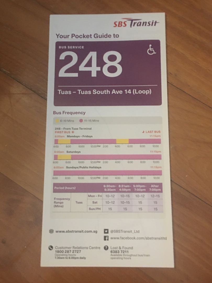 Old Bus Guide of SBS Transit Service 248, Hobbies & Toys, Memorabilia ...