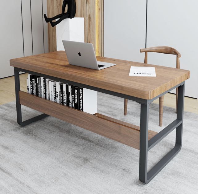 Retro Brown Study Table, Furniture & Home Living, Furniture, Tables ...