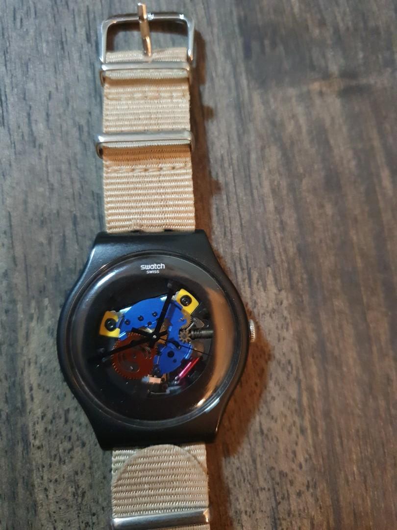 Swatch Black Lacquered Again, Men's Fashion, Watches & Accessories ...