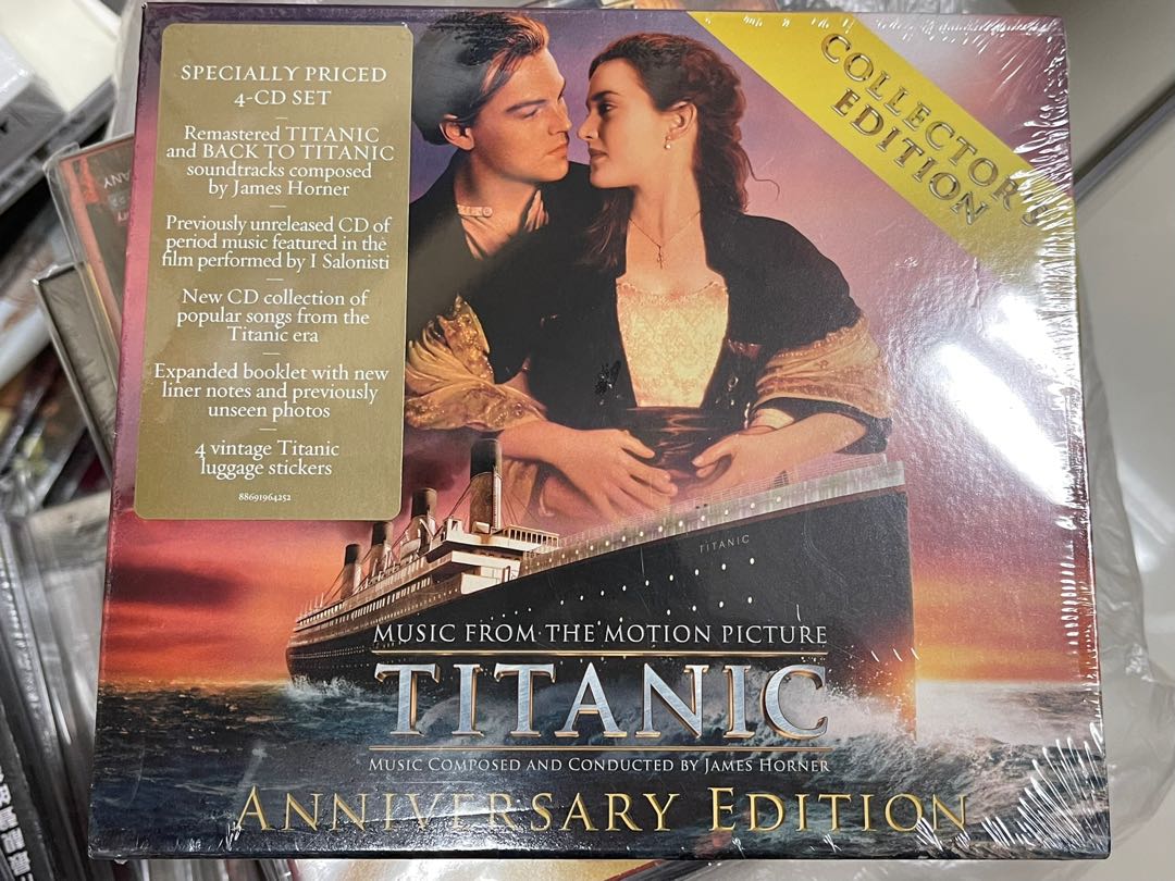 Titanic: Collector’s Anniversary Edition (4CD) 鐵達尼號 電影原聲 *罕見4CD 套裝 珍藏版 made inEU 絕版全新未開封 內頁小冊收錄 ...