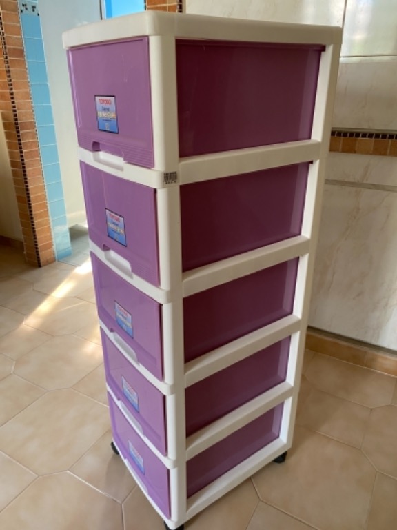 Toyogo 5-tier Storage Drawer with wheels, Furniture & Home Living ...