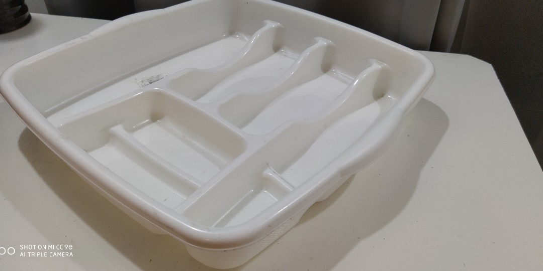 Utensils rack organizer white 7x39x39cm, Furniture & Home Living, Home ...