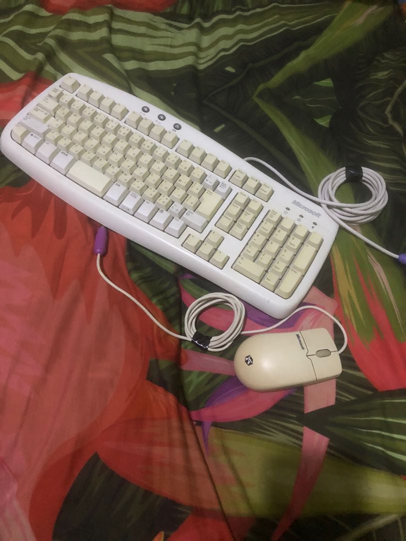 Vintage microsoft keyboard and trackball mouse, Computers & Tech, Parts ...