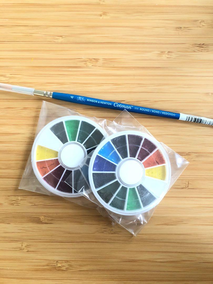 Daler Rowney Aquafine Watercolour Wheel Palette & Brush, Hobbies & Toys ...