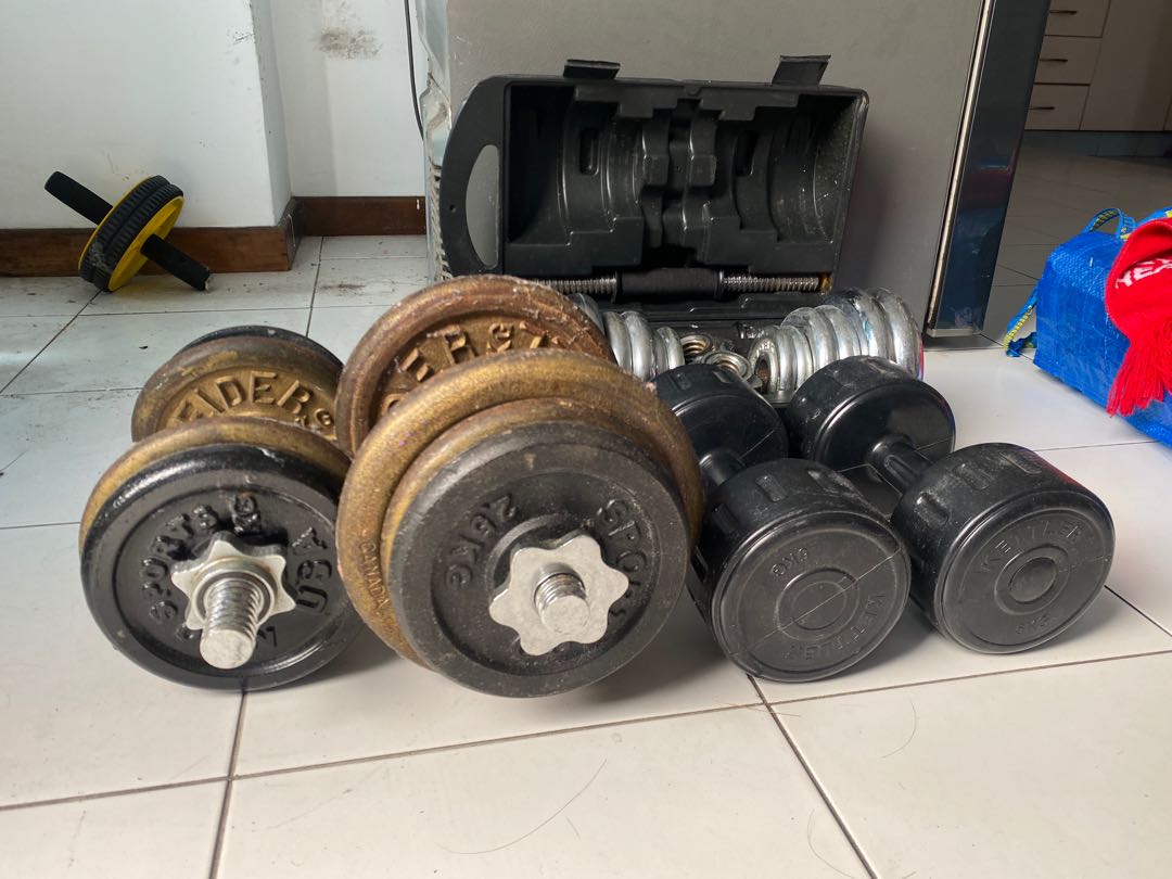 weight dumbells 60kg, Sports Equipment, Exercise & Fitness, Weights ...