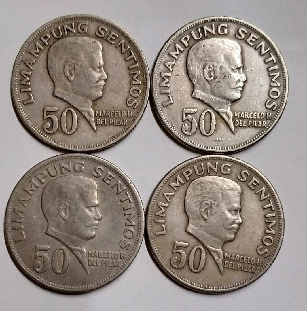 4 pieces coins Pilipino Series : 1967 , 1971 , 1972 & 1974 Republika ng ...