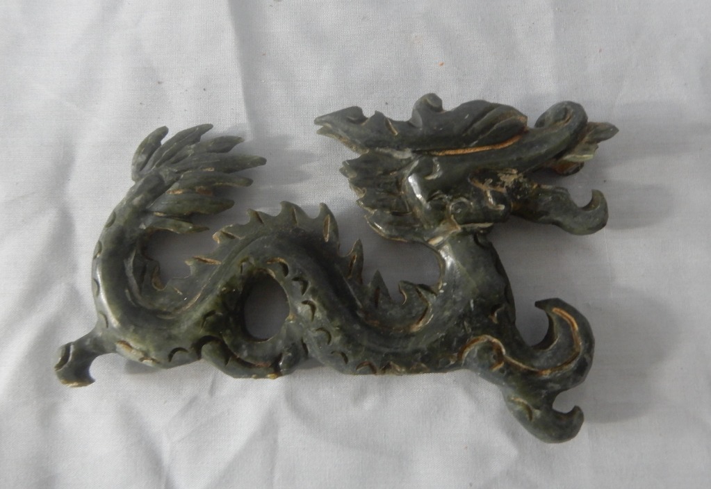 Antique Chinese jade stone dragon hand carved circa early 20th Century ...