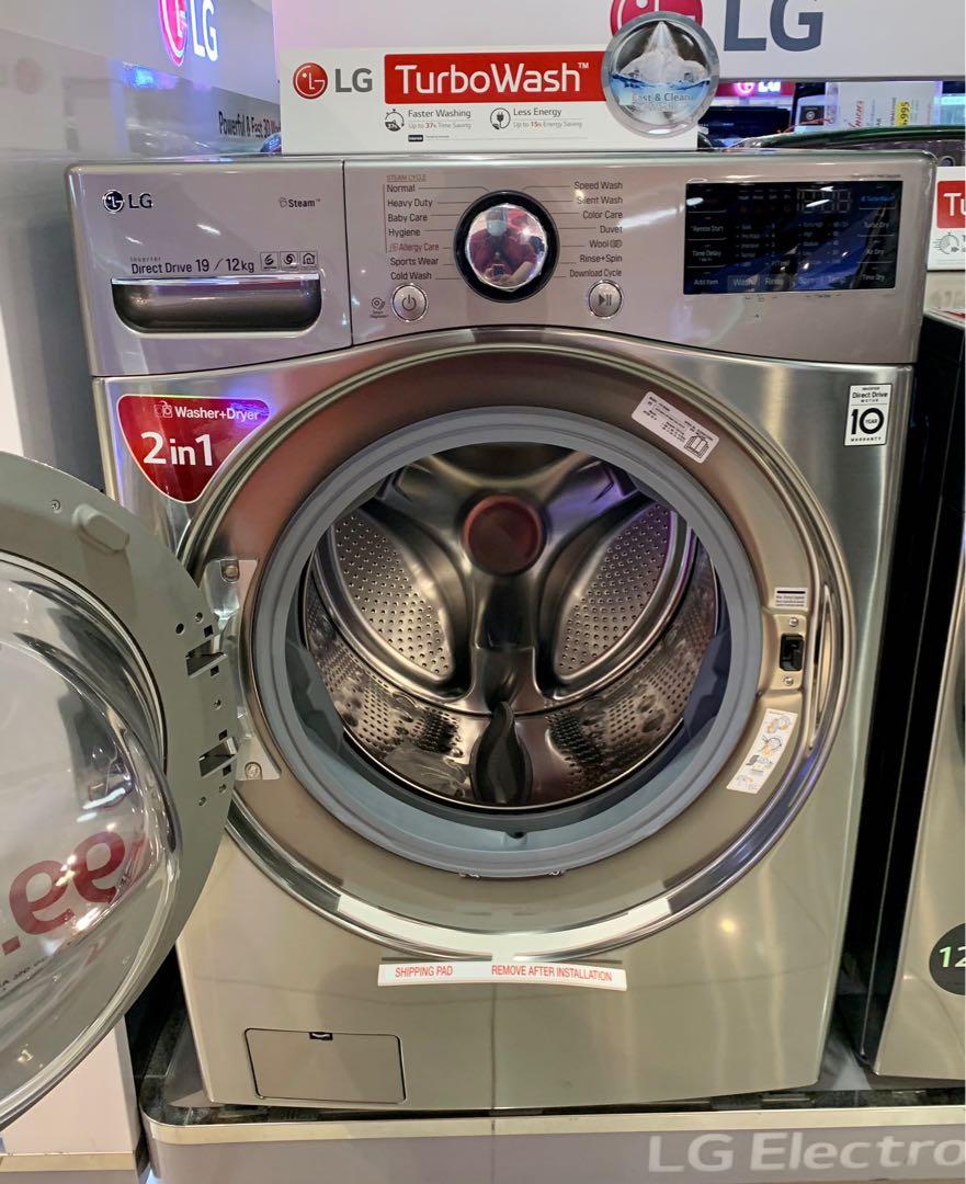 Brand New LG 19kg/12kg Front Load Inverter Washing Machine, TV & Home ...