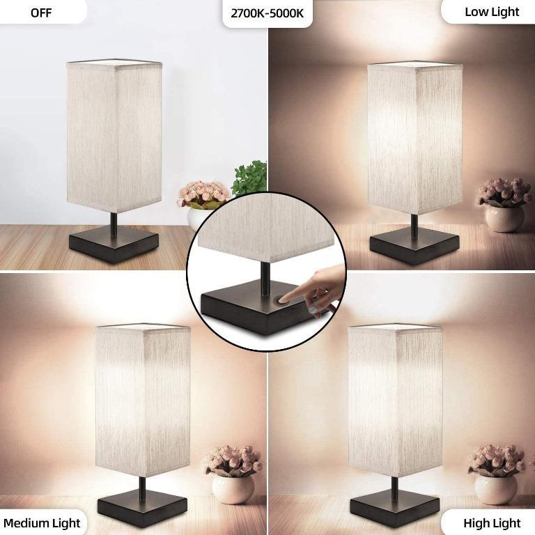 [C1170] 2 Pack Bedside Table Lamp, Yuusei Touch Control LED Nightstand ...