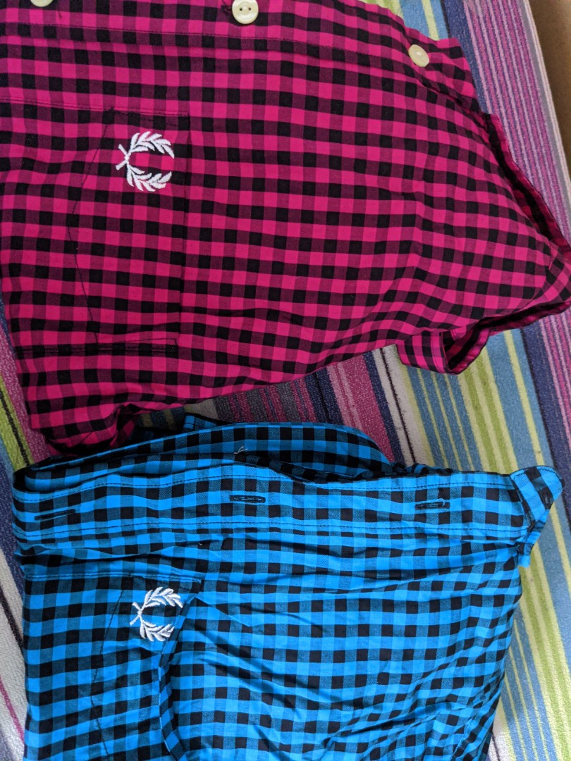 Checkered Fred Perry Shirt ( Short sleeve), Men's Fashion, Tops & Sets ...
