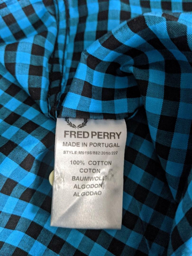 Checkered Fred Perry Shirt ( Short sleeve), Men's Fashion, Tops & Sets ...