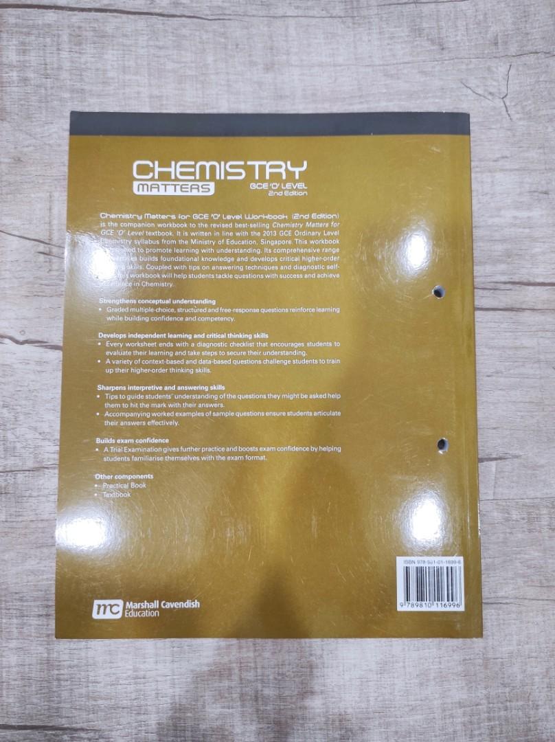 CHEMISTRY MATTERS GCE 'O' LEVEL 2nd Edition Workbook Marshall Cavendish ...