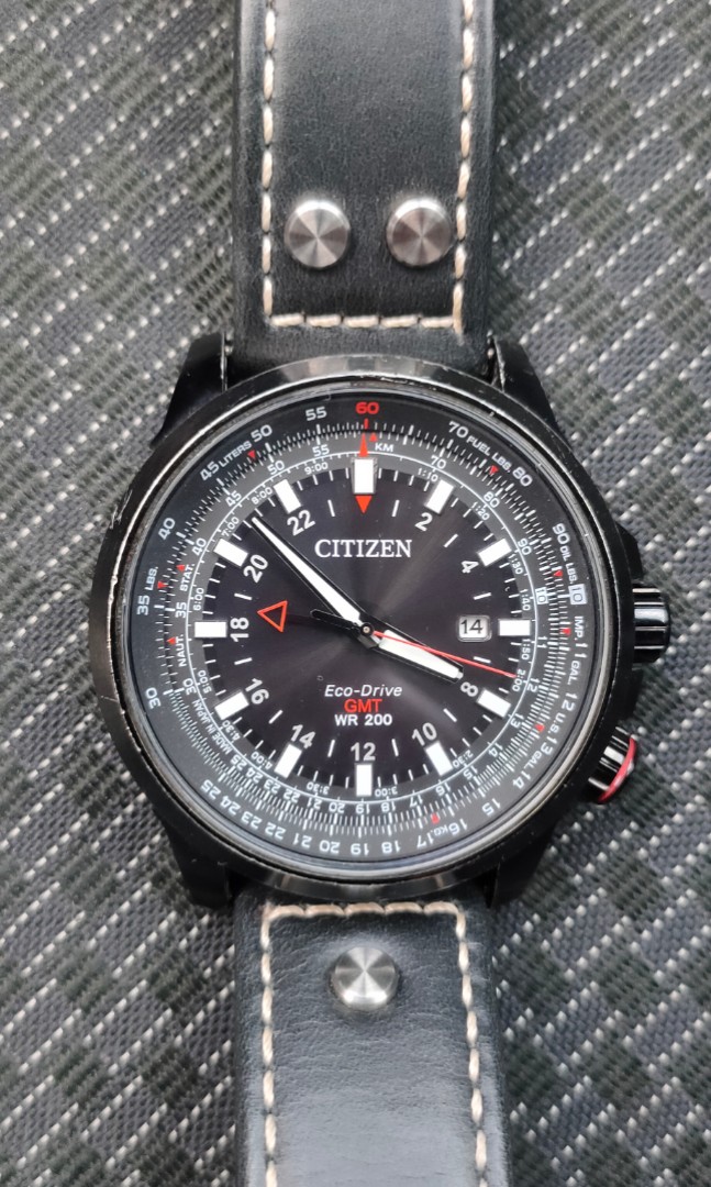 Citizen Eco Drive Aviator GMT, Men's Fashion, Watches & Accessories ...