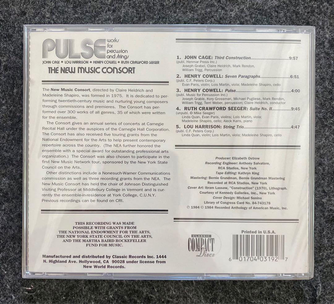 Classic Records Compact Disc: PULSE works for percussion & strings THE ...