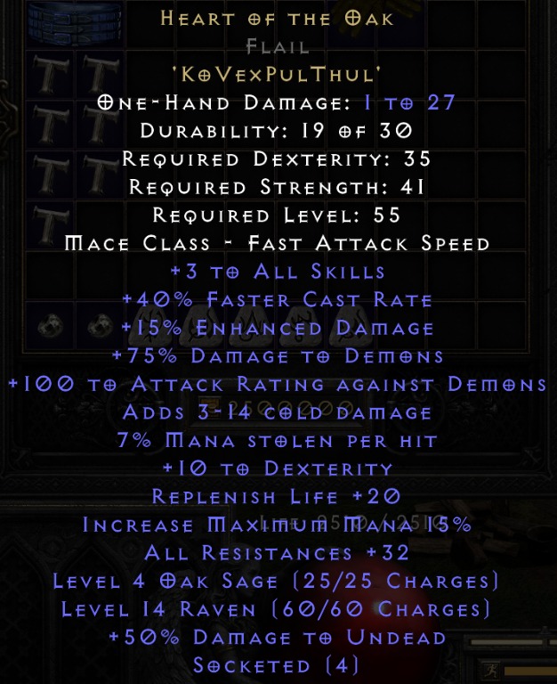 Diablo 2 Resurrected : Heart of The Oak (HOTO), Video Gaming, Video ...