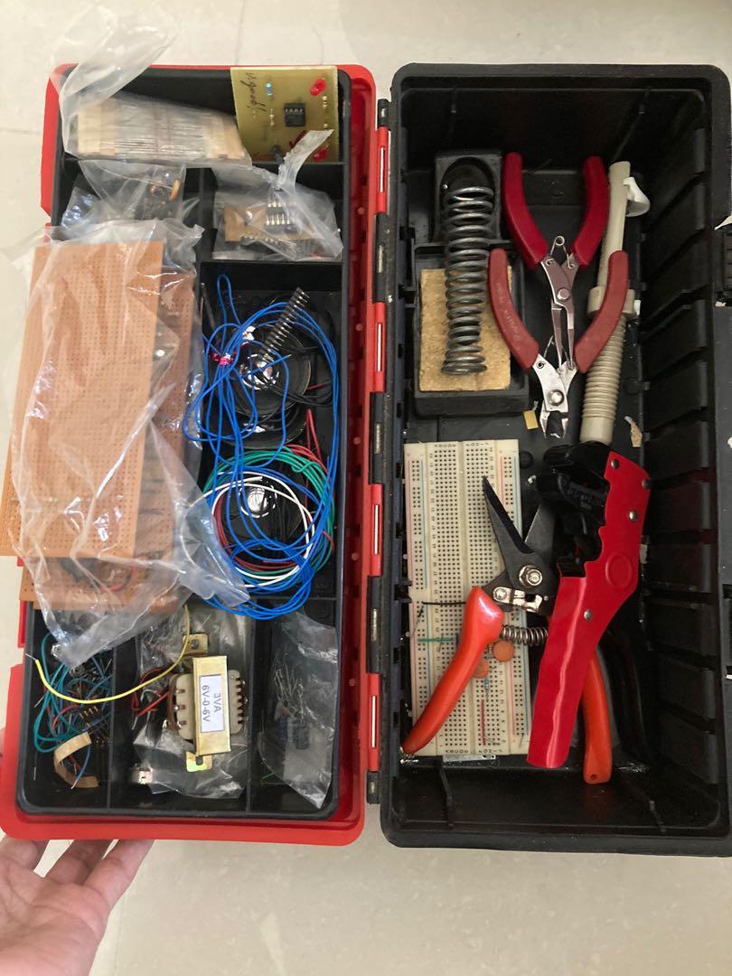 Electrical Toolbox Set (Soldering, Pliers, Breadboard, Components ...