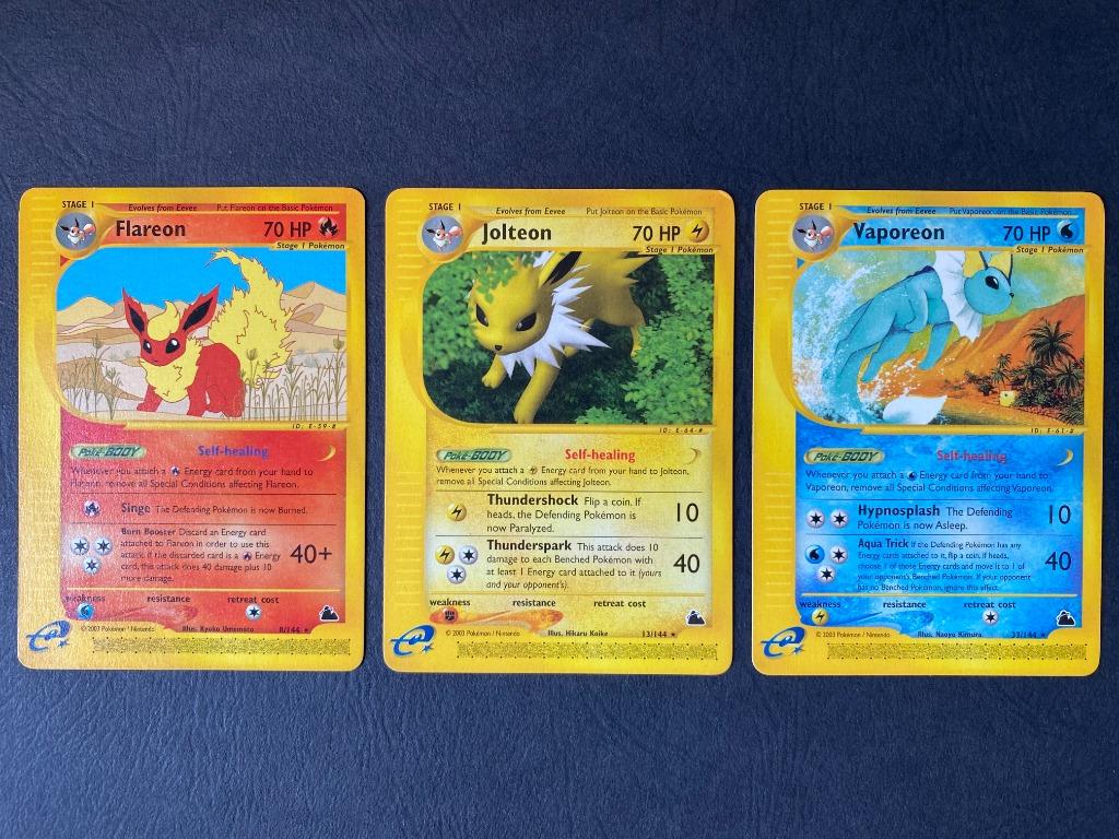 Artist Trading Cards vaporeon Jolteon and flareon holographic pokemon ...