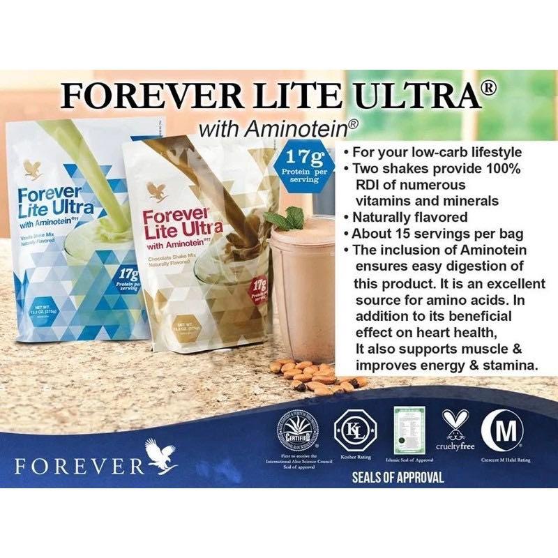 Forever Living Lite Ultra Shake (17g protein / serving, photo for ...