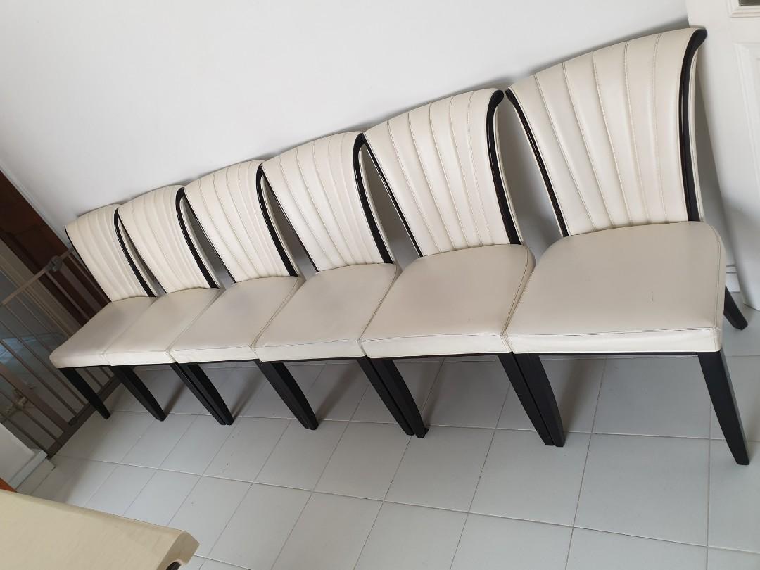 Godzilla Marble Table with Dining Chairs x6, Furniture & Home Living ...