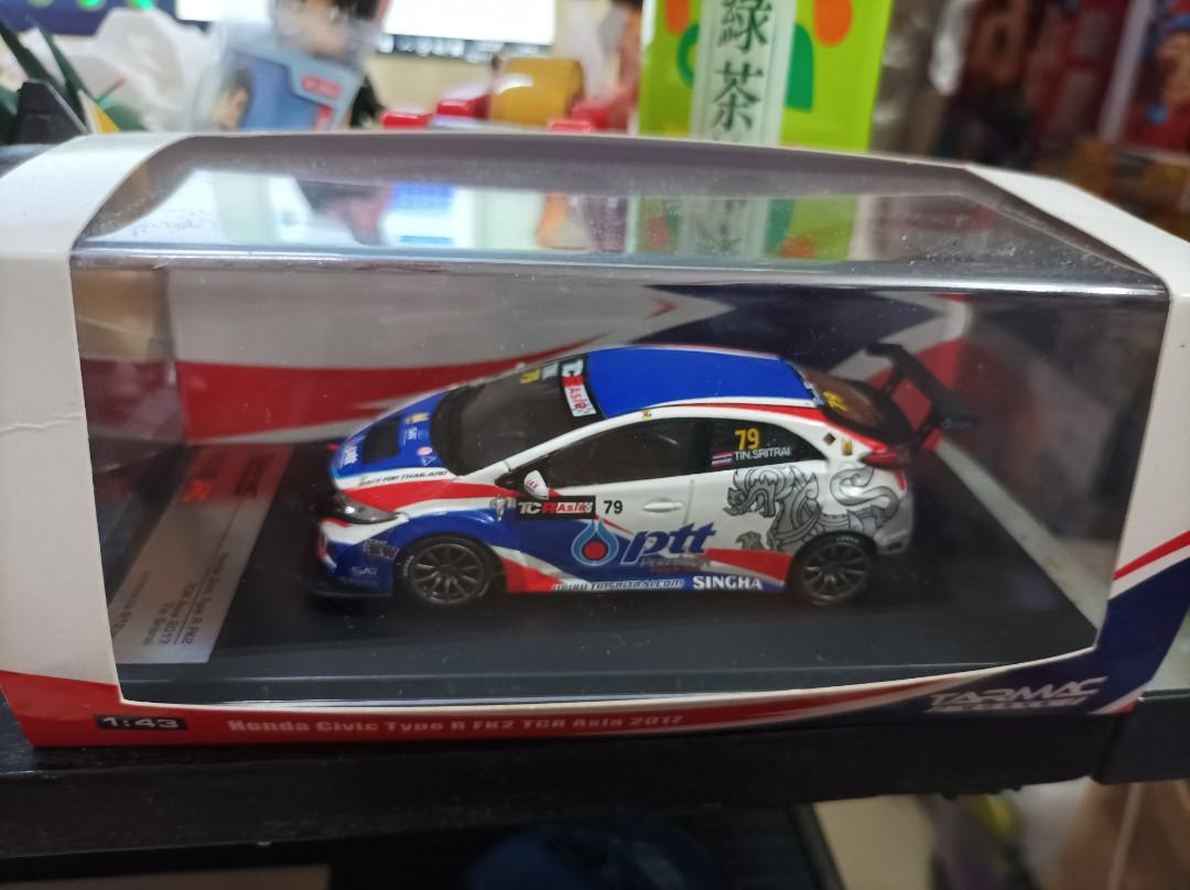 HONDA CIVIC TYPE R FK2 TCR TARMAC 1/43 SINGHA, 興趣及遊戲, 玩具 & 遊戲類 - Carousell
