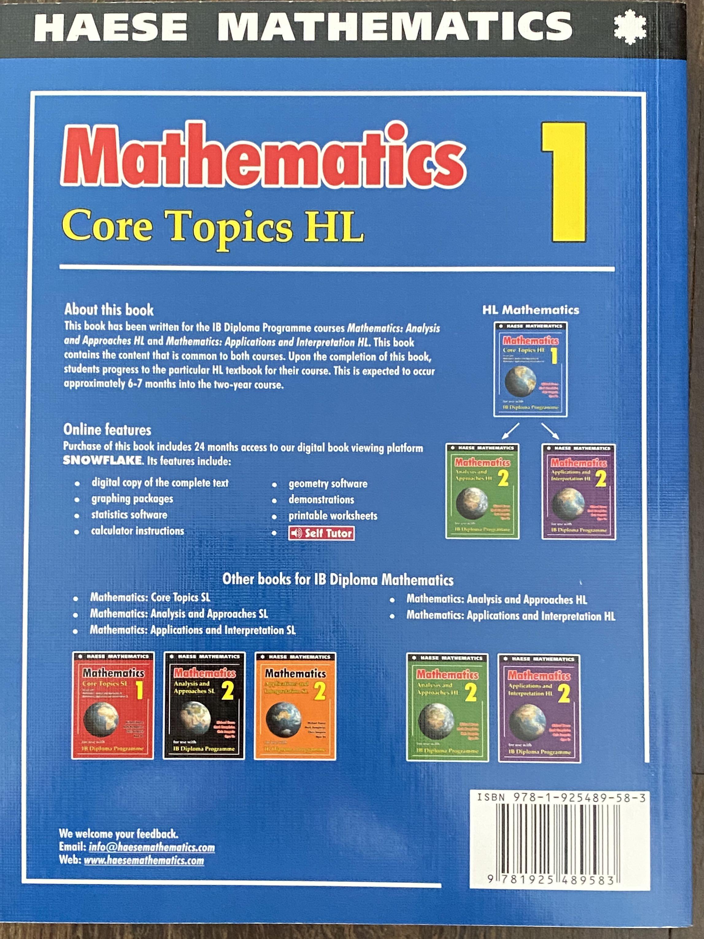 IB HL Mathematics:Analysis and Approaches Textbook, Learning ...