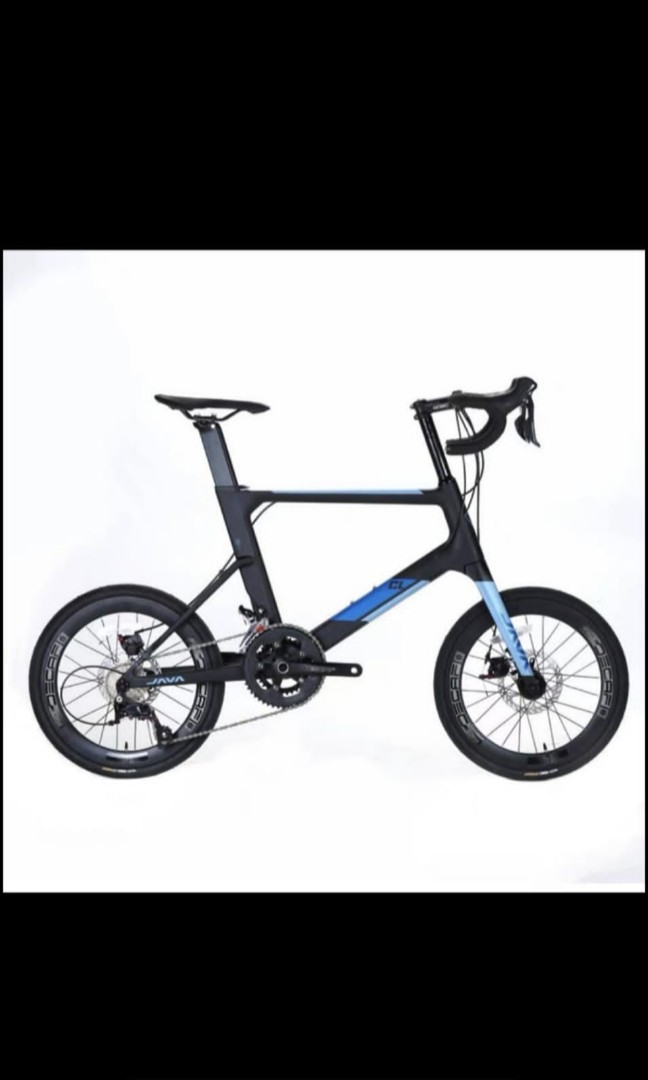 JAVA Mini Velo CL2 Carbon Bike Drop Bar ( 22 Speed/ Black Blue), Sports ...